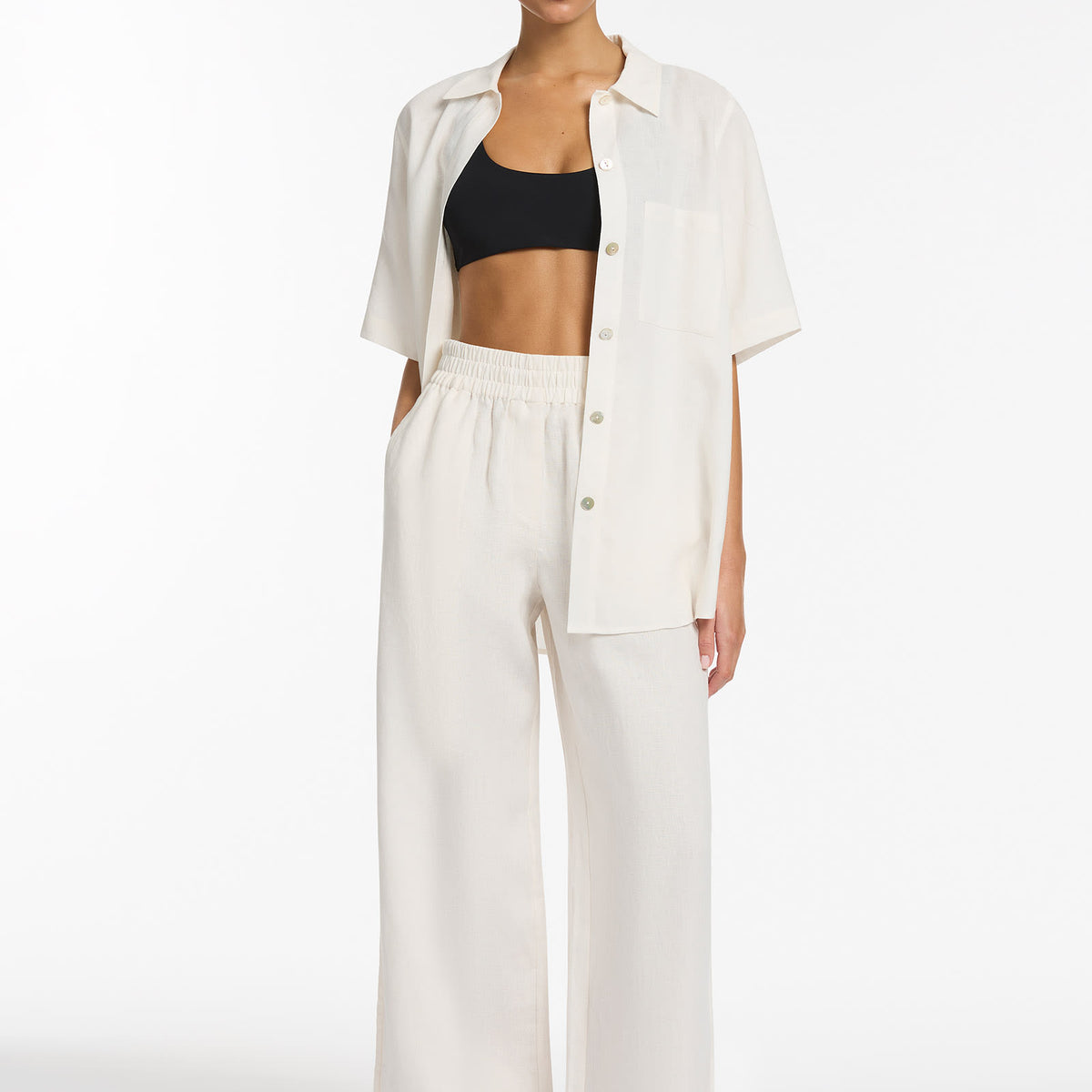 Jetset Wide Leg Pants - Chalk – JETS Australia