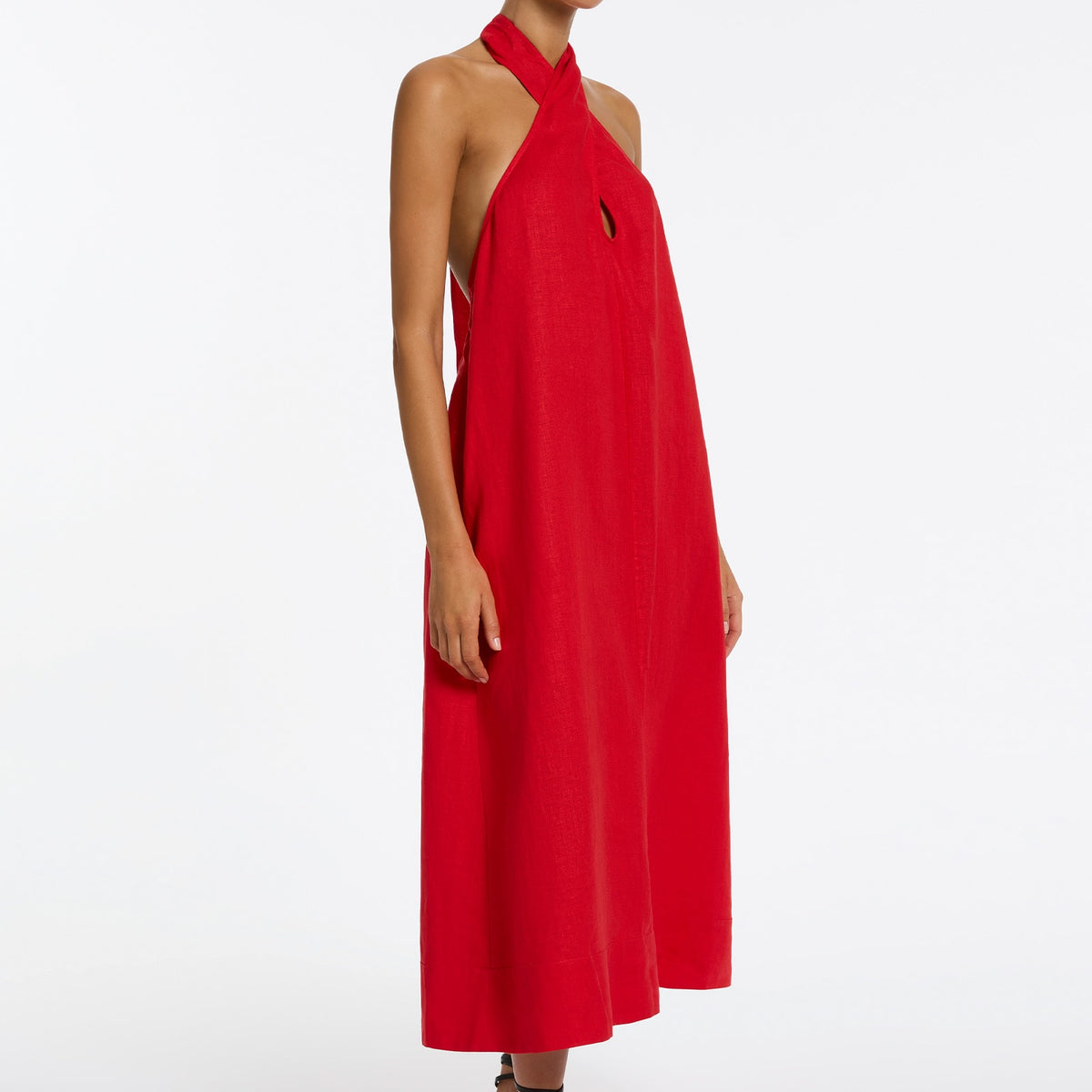 Jetset Low Back Halter Dress - Rosso – JETS Australia