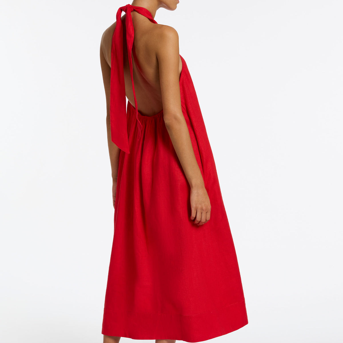 Jetset Low Back Halter Dress - Rosso – JETS Australia