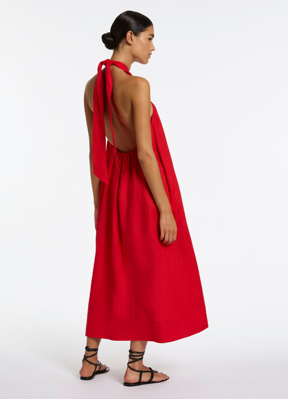 Jetset Low Back Halter Dress - Rosso – JETS Australia