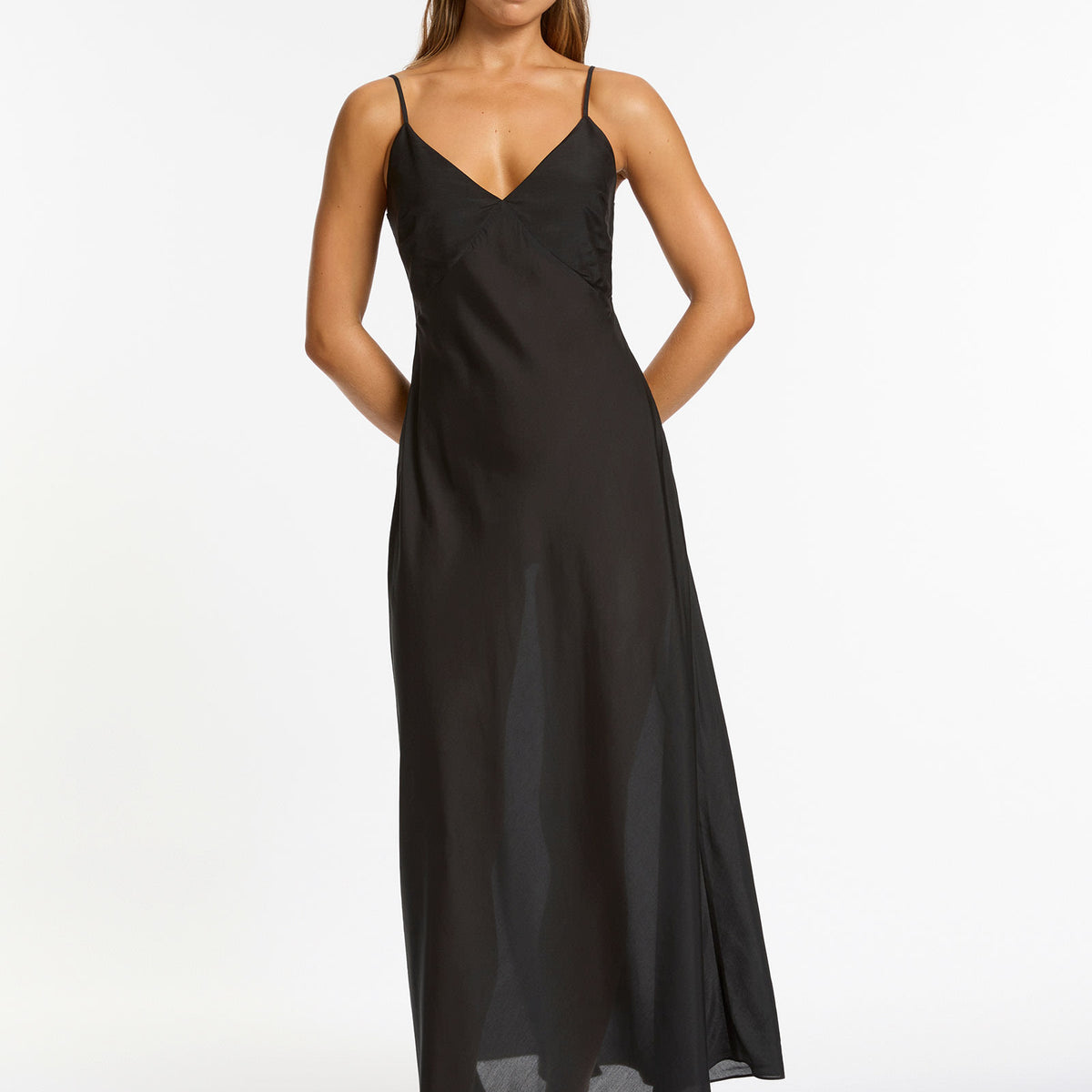 Jetset Slip Maxi Dress - Black – JETS Australia