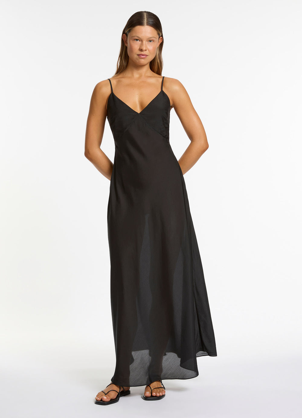 Jetset Slip Maxi Dress - Black – JETS Australia