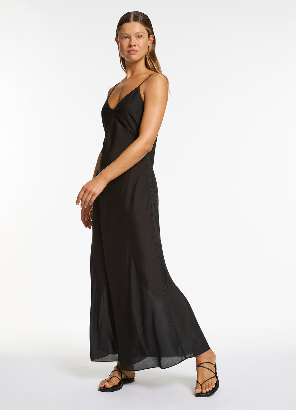 Jetset Slip Maxi Dress - Black – JETS Australia