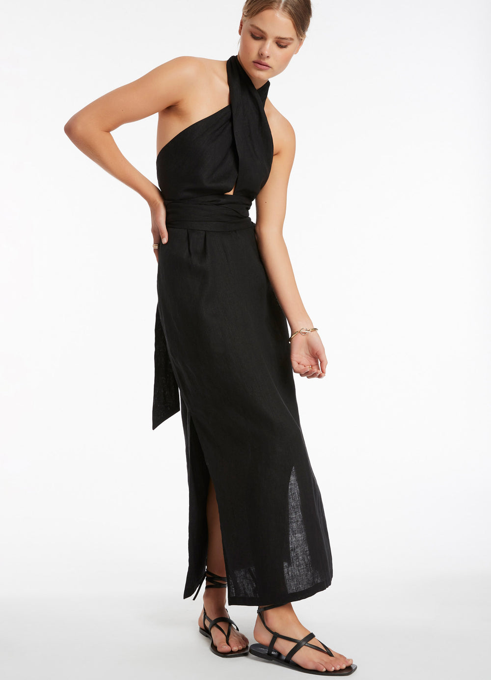 Jetset Wrap Front Dress - Black – JETS Australia