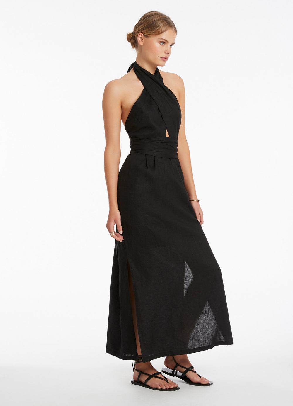 Jetset Wrap Front Dress - Black – JETS Australia