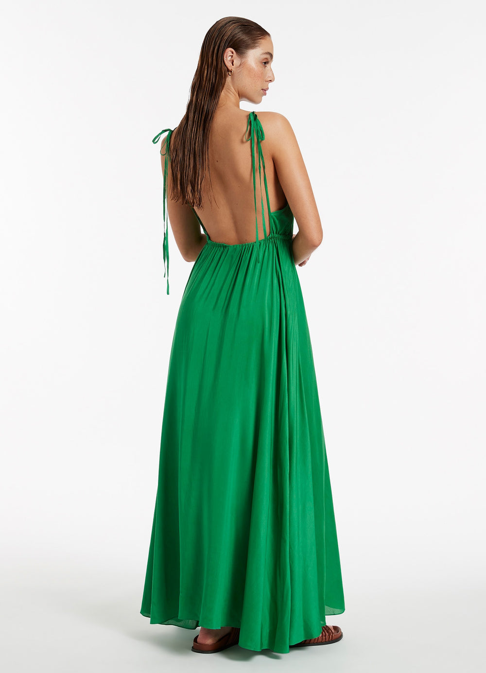 Jetset Backless Maxi Dress - Green – JETS Australia